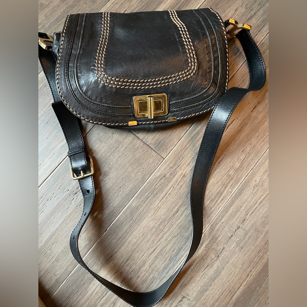 Chloe Marcie Turnlock Leather Messenger Bag - Gem